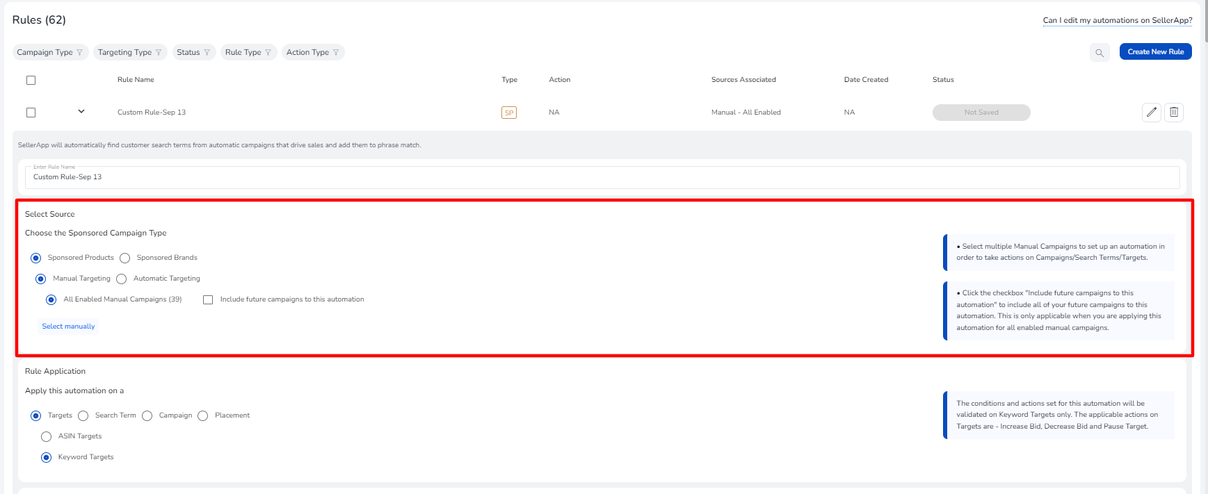 Amazon PPC Automation Overview - SellerApp Help